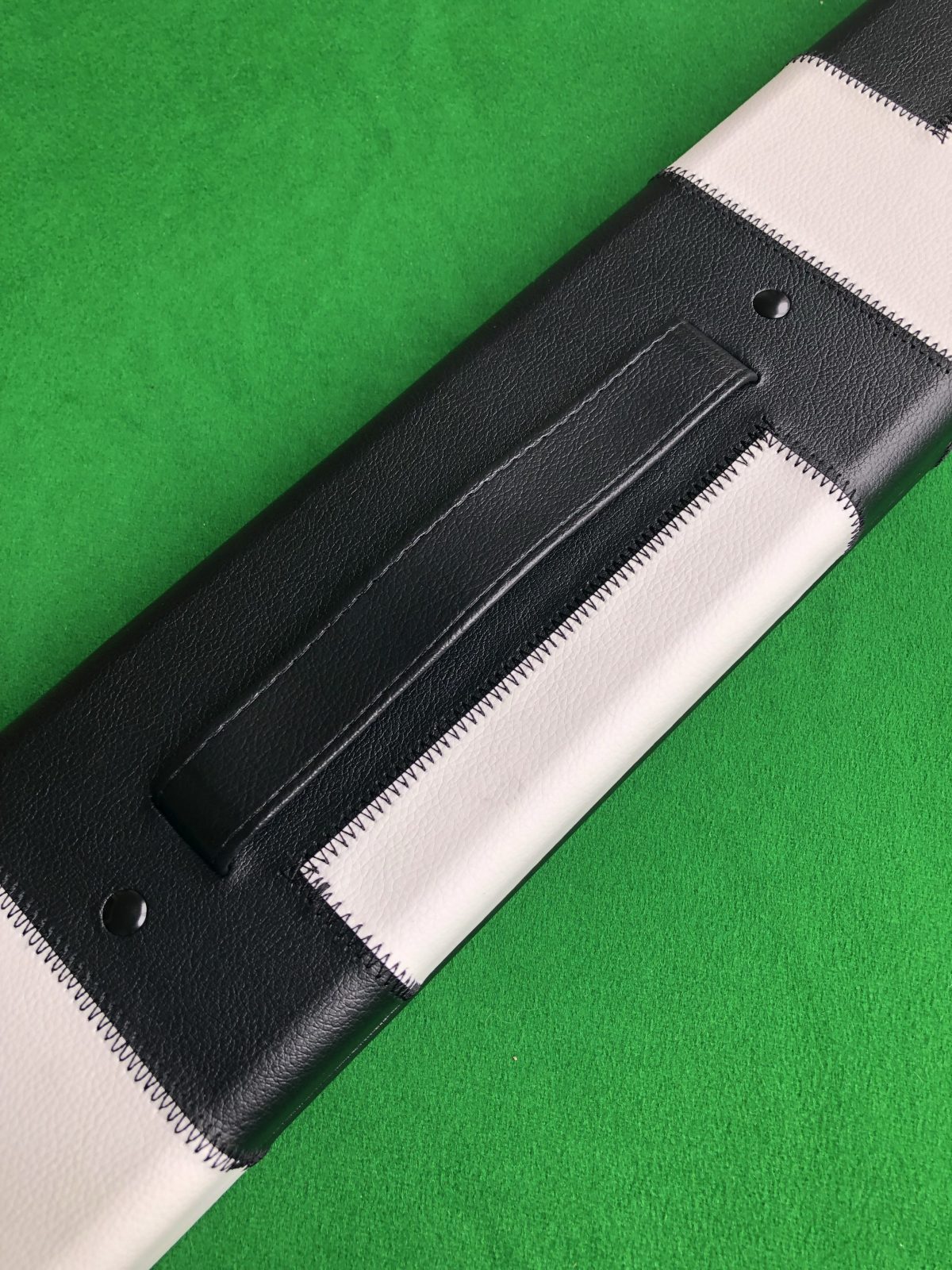 One Piece Black and White Patchwork Cue Case 6004 1 - Handmade Snooker ...